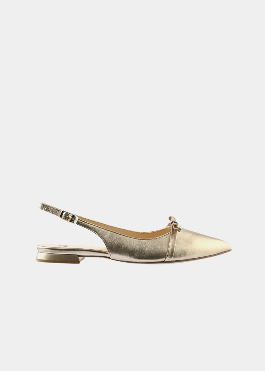 Hogl Luxurious Metallic Gold Slingbacks – Tall Size