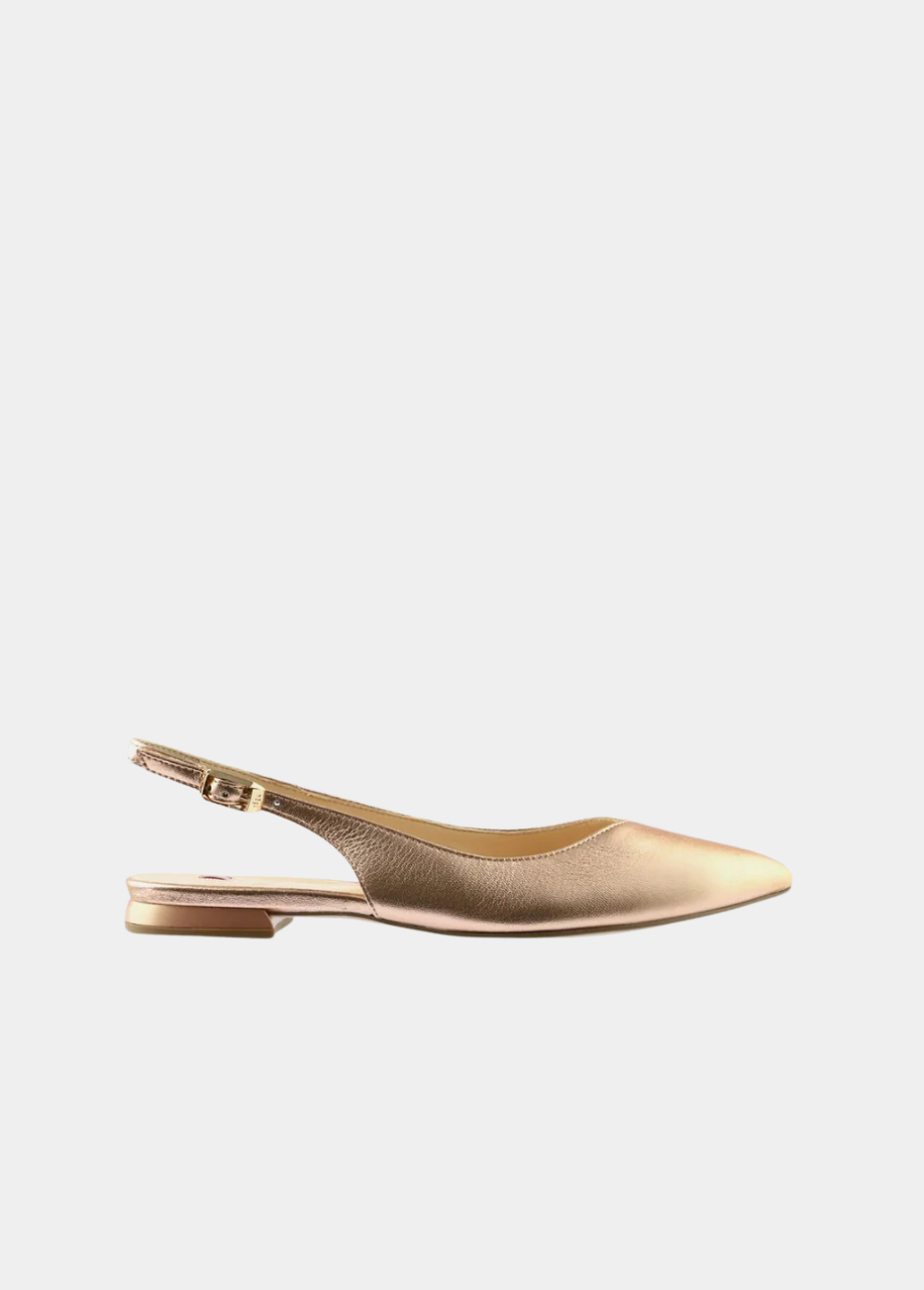 Hogl Stylish Metallic Rose Gold Slingbacks – Tall Size