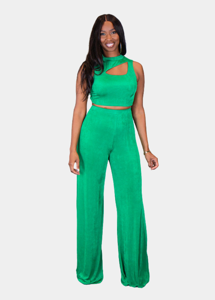 Chantel Pant Set - Green – Tall Size
