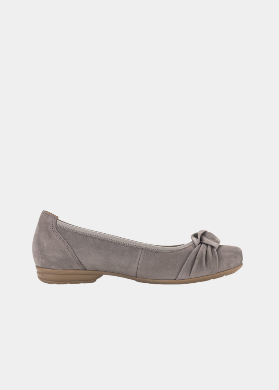 Gabor Plush Grey Knot Slip On Shoe – Tall Size