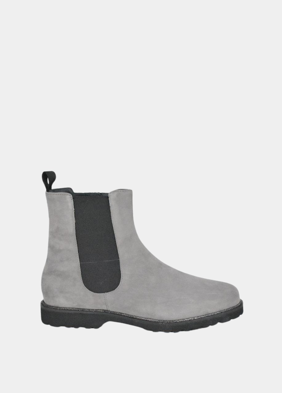 Sioux Premium Light Grey Suede Ankle Boots – Tall Size