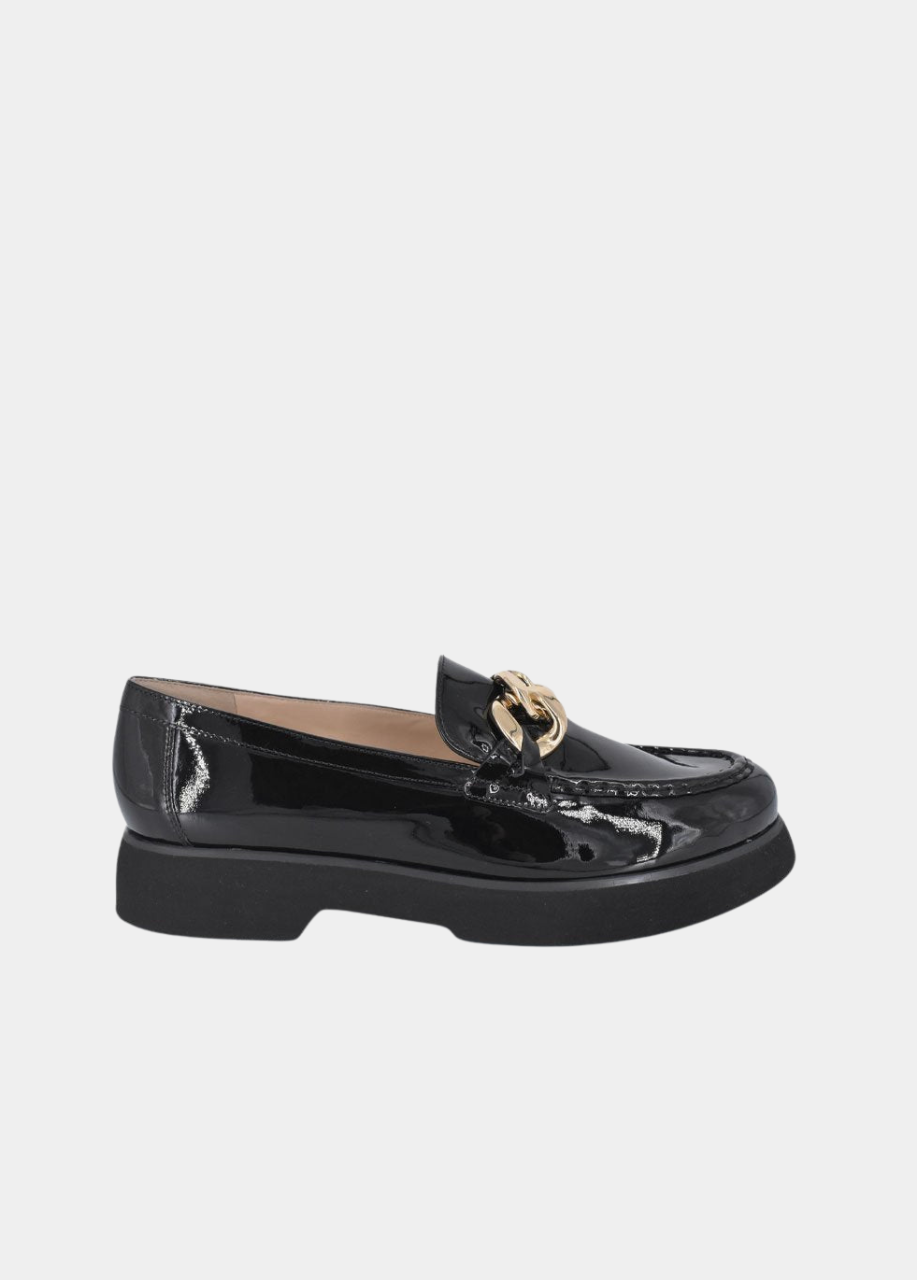 Hogl Premium Patent Black Leather Loafers – Tall Size