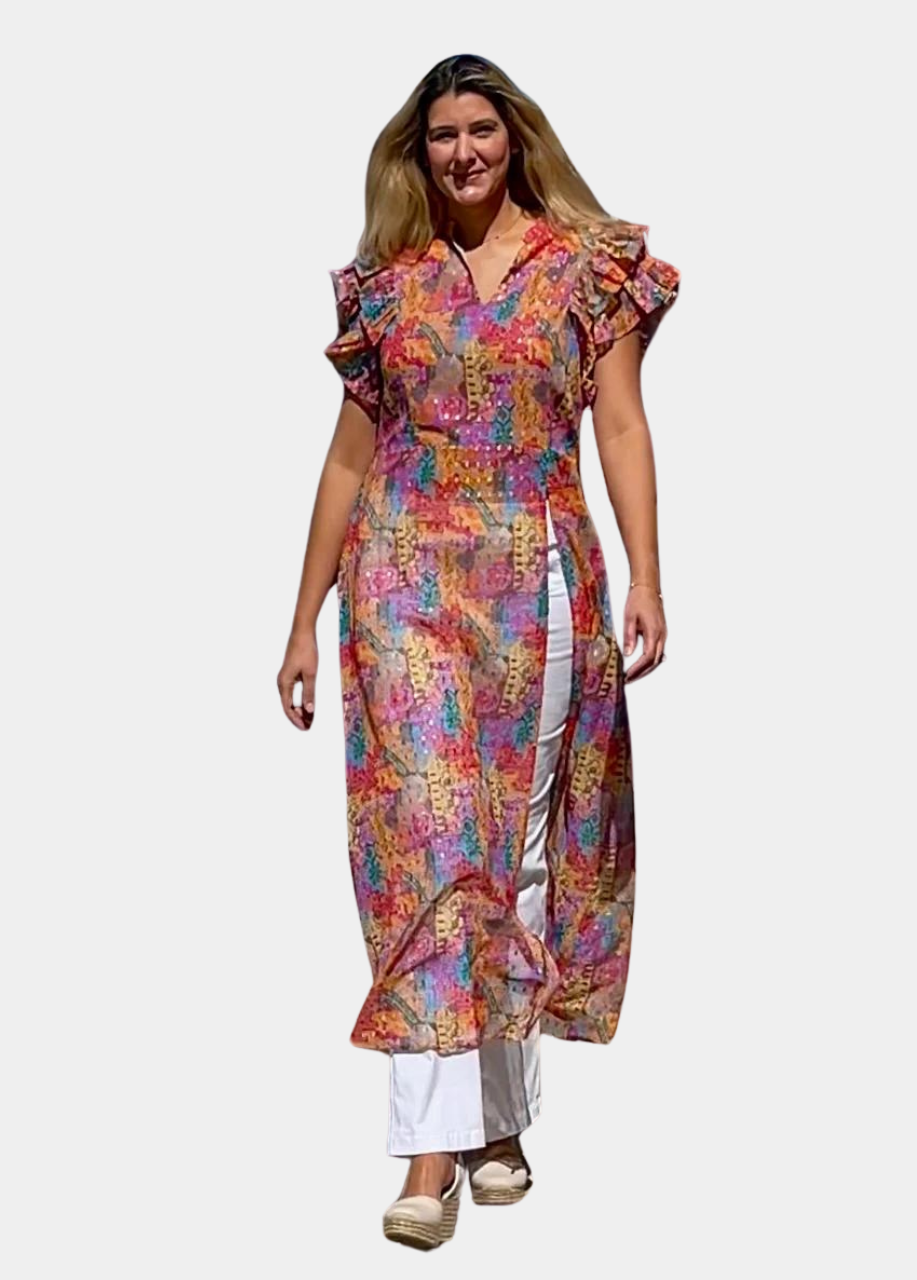 Multi-Color Split Tunic Kurti – Tall Size