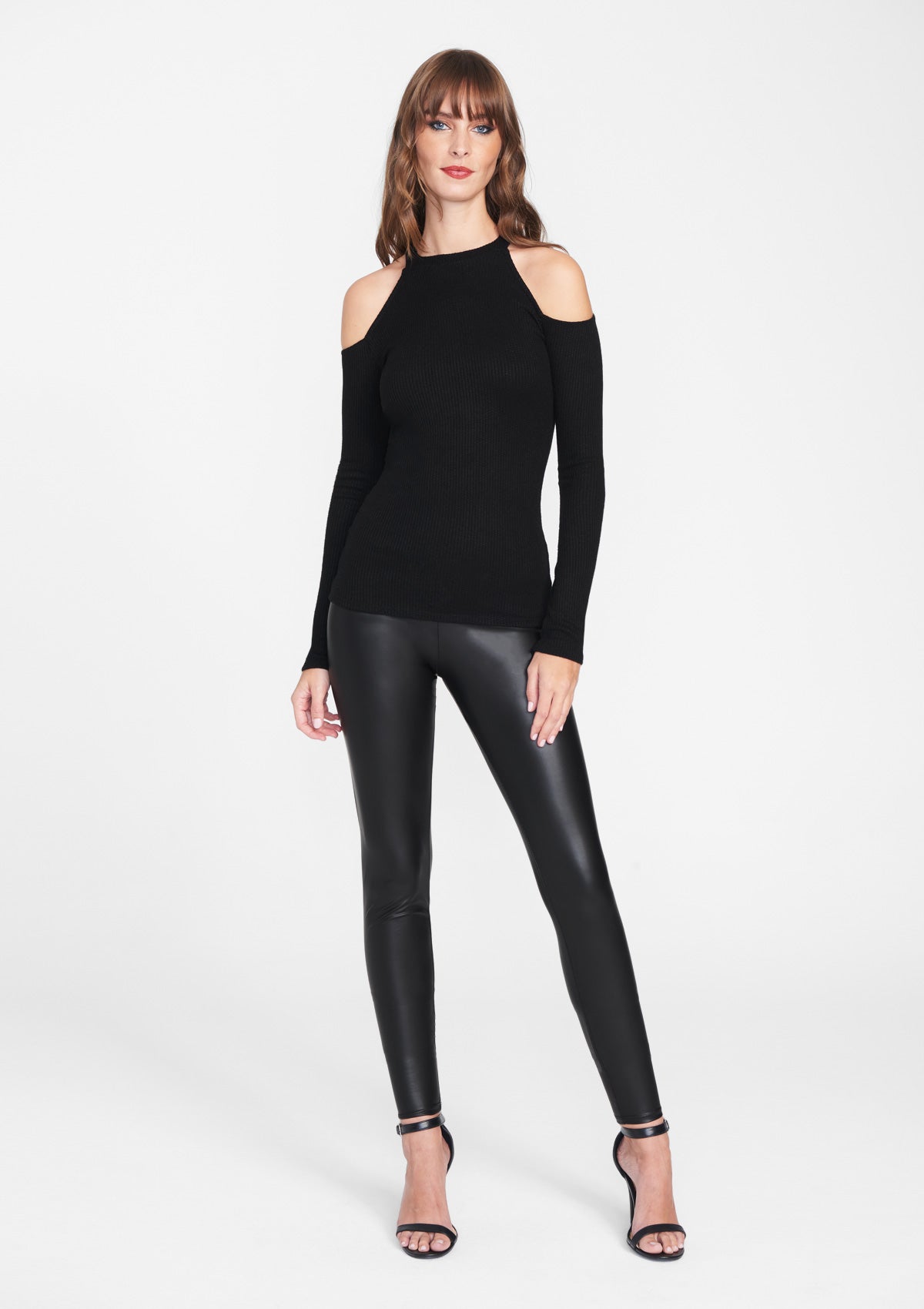 Elevate your look in these lightweight coated leggings. Featuring a ...
