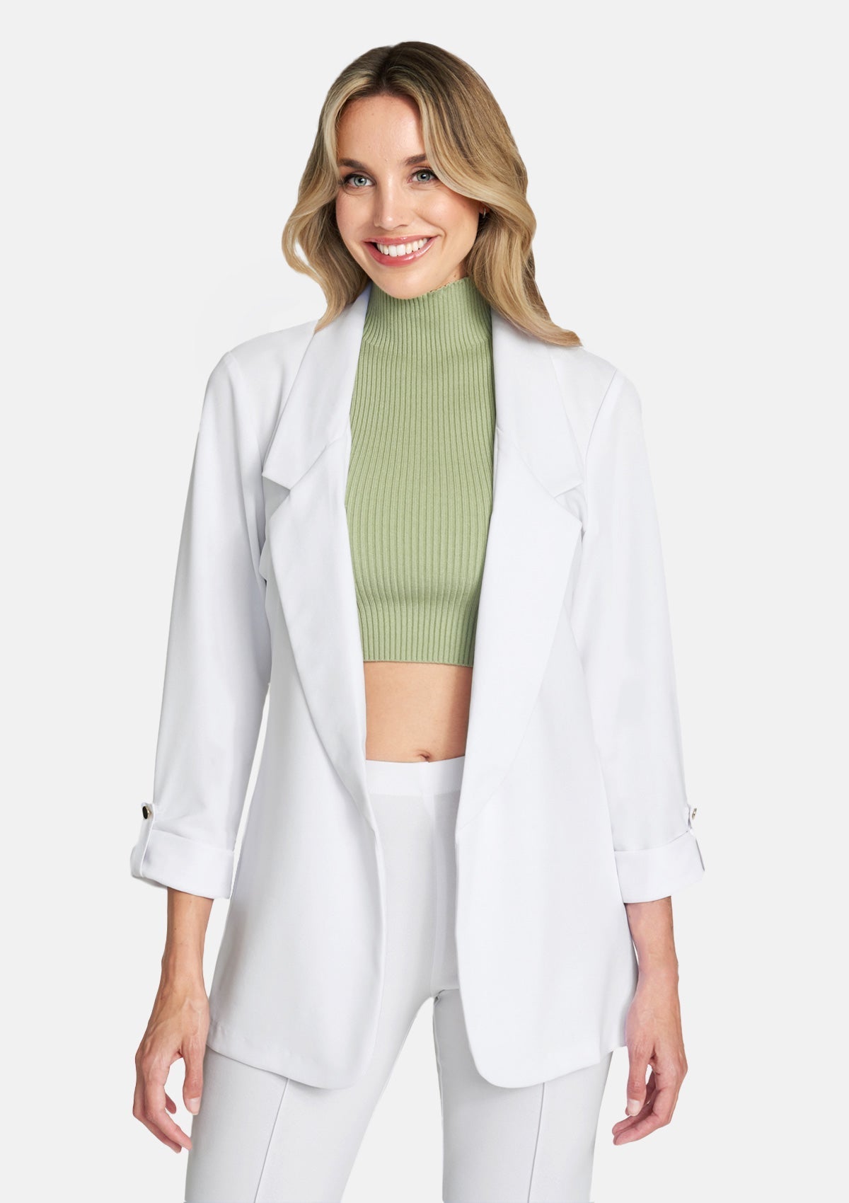 Say goodbye to stiff & heavy blazers! A softly tailored open blazer ...