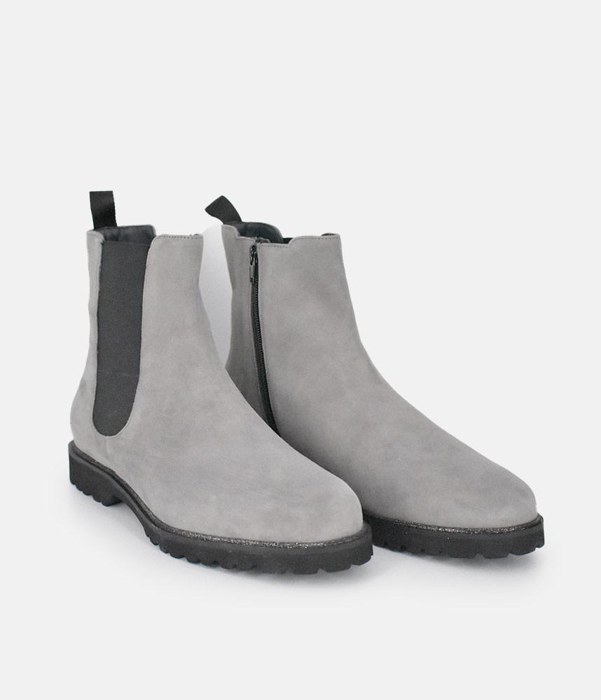 Sioux Premium Light Grey Suede Ankle Boots – Tall Size