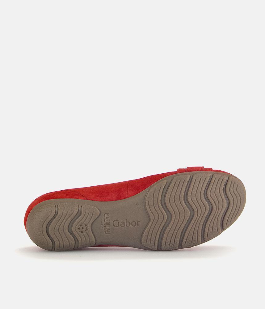 Gabor Stylish Red Suede Ballet Flats – Tall Size